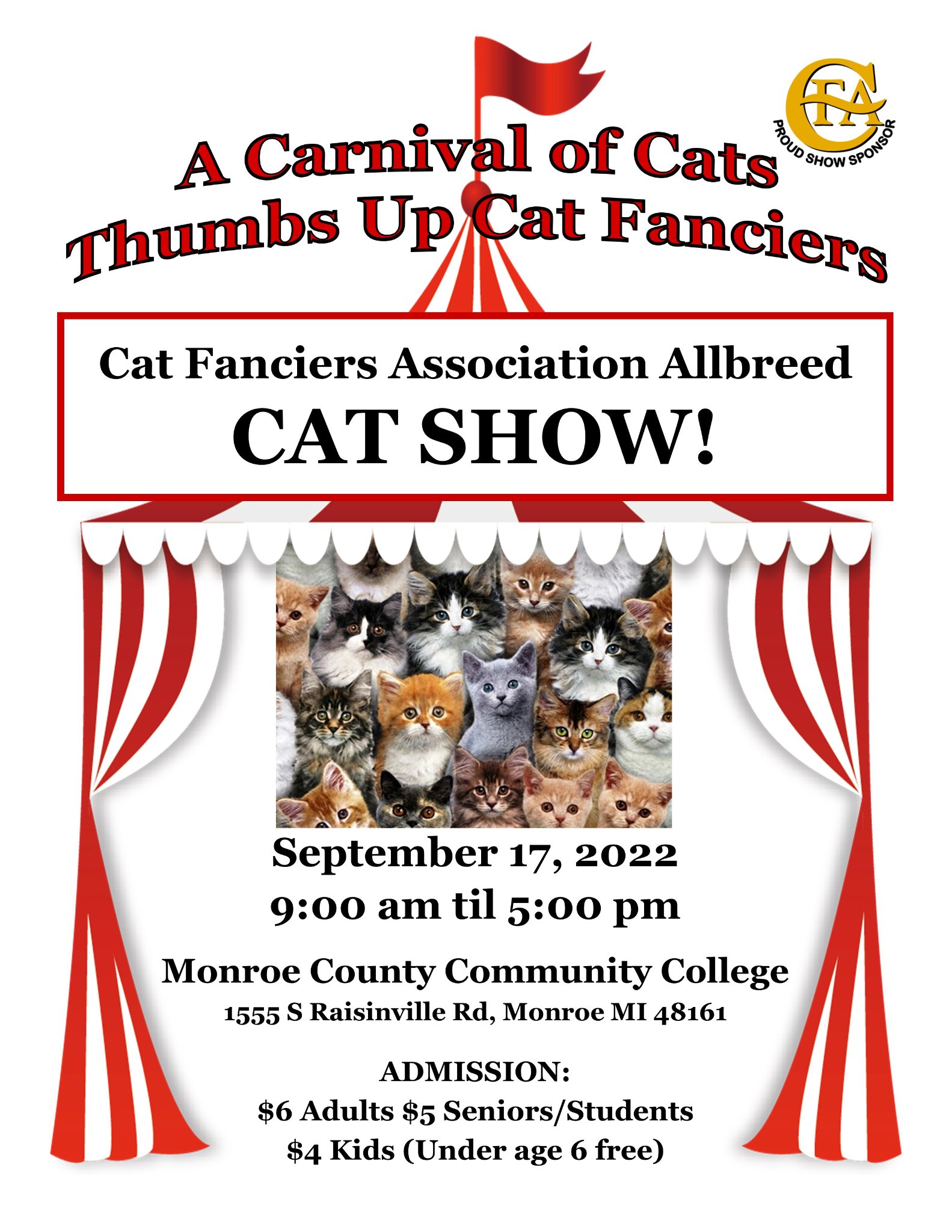 Cat Show in Monroe september 17, 2022, Come One, Come All to a Carnival ...
